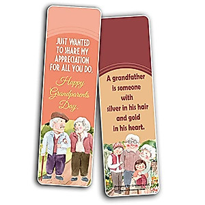 Creanoso Grandparents Day Bookmarks (10-Sets X 6 Cards) – Daily Inspirational Card Set – Interesting Book Page Clippers – Great Gifts for Adults and Professionals