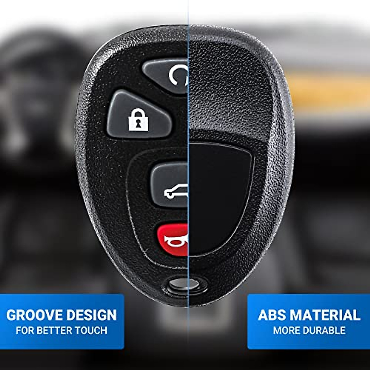 Pilida Car Key Fob Keyless Entry Remote Compatible with 2007-2015 Chevy Tahoe Traverse Suburban GMC Acadia Yukon Buick Cadillac Replacement 5 Button OUC60270 15913415 2 Pack