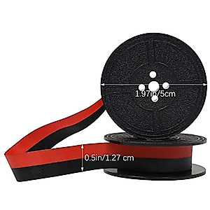 4 Pairs Universal Typewriter Ribbon Twin Spool Replacement 1/2" Pack Compatible with Most Typewriter (Black-Red,Black)