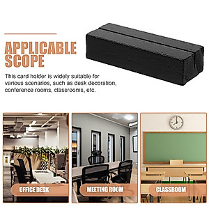 Tofficu 40pcs Wood Place Card Holder, Reusable Table Number Holders 2.7X0.98X0.7in, Table Card Holder Stand Sign Holders for Wedding, Party, Shop, Table Number Decor