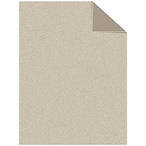 Ottomanson Indoor Solid Shag Design Rubber Back 5x7 Soft Pile Shag Area Rug for Bedroom, Living Room, Dining Room, Office, 5' x 7', Cream