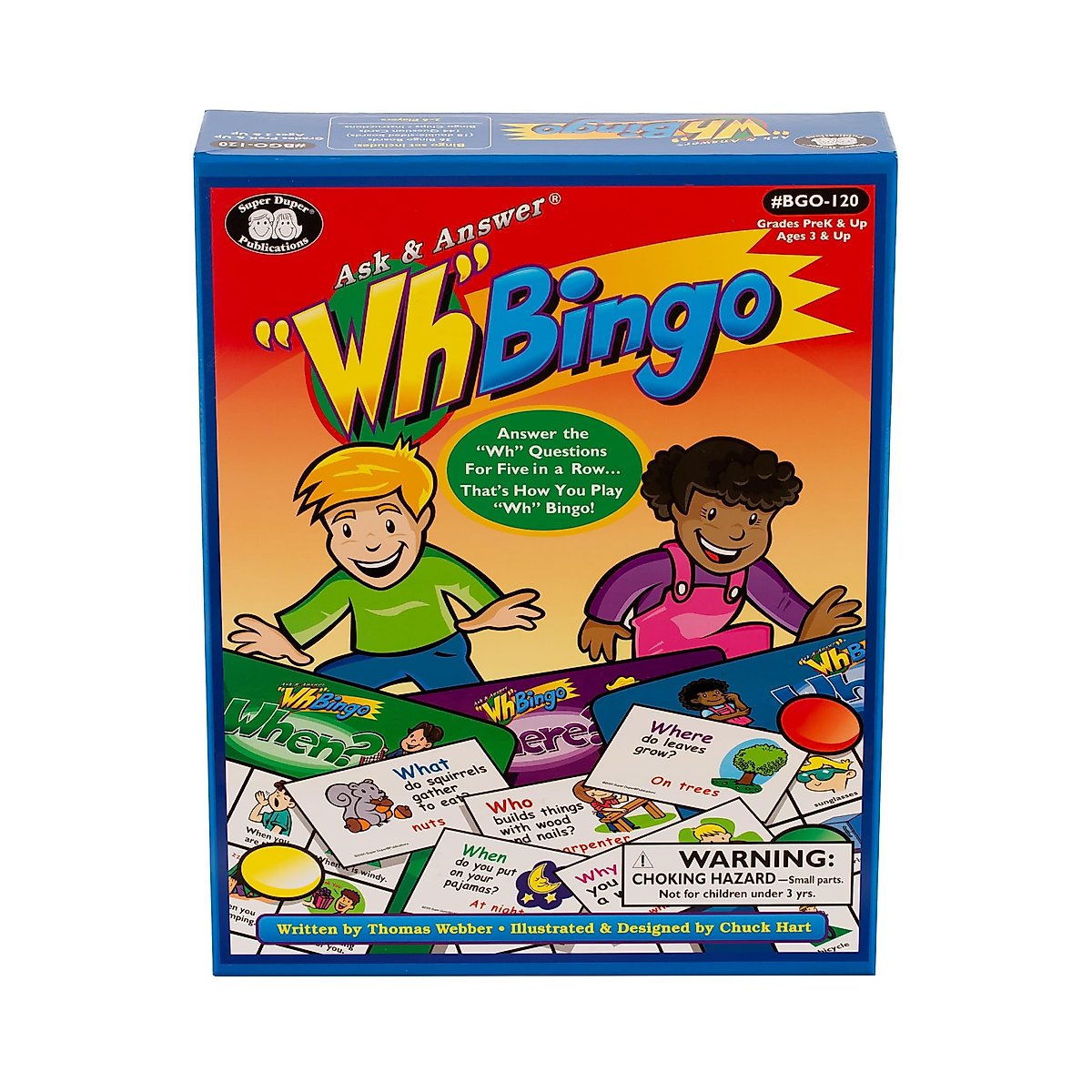 Super Duper Publications | Ask & Answer® Wh Bingo Board Game | Comprehension, Verbal, and Communication Skills | Who, What, Where, When, and Why Questions | Educational Resource for Children