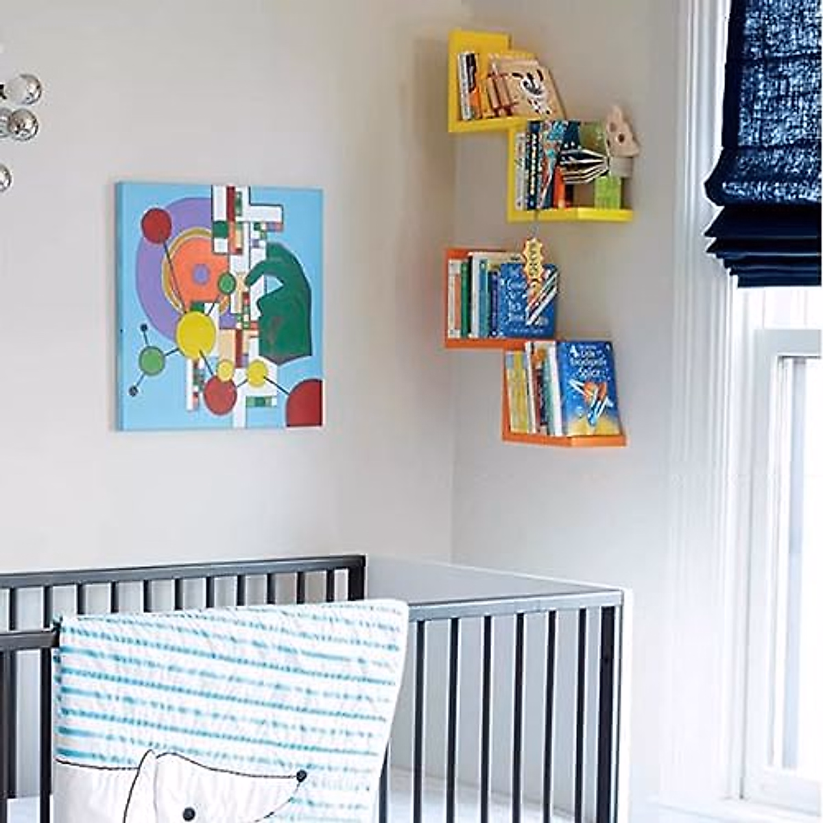 Floating Shelves W Shape Floating Shelves for Children’s Room Nursery, Wall Mounted Display Shelves Storage Unit, Modern Home Decor Wall Shelf Bookshelves for Living Room,Office,Bedroom,Bathroom,Kitch