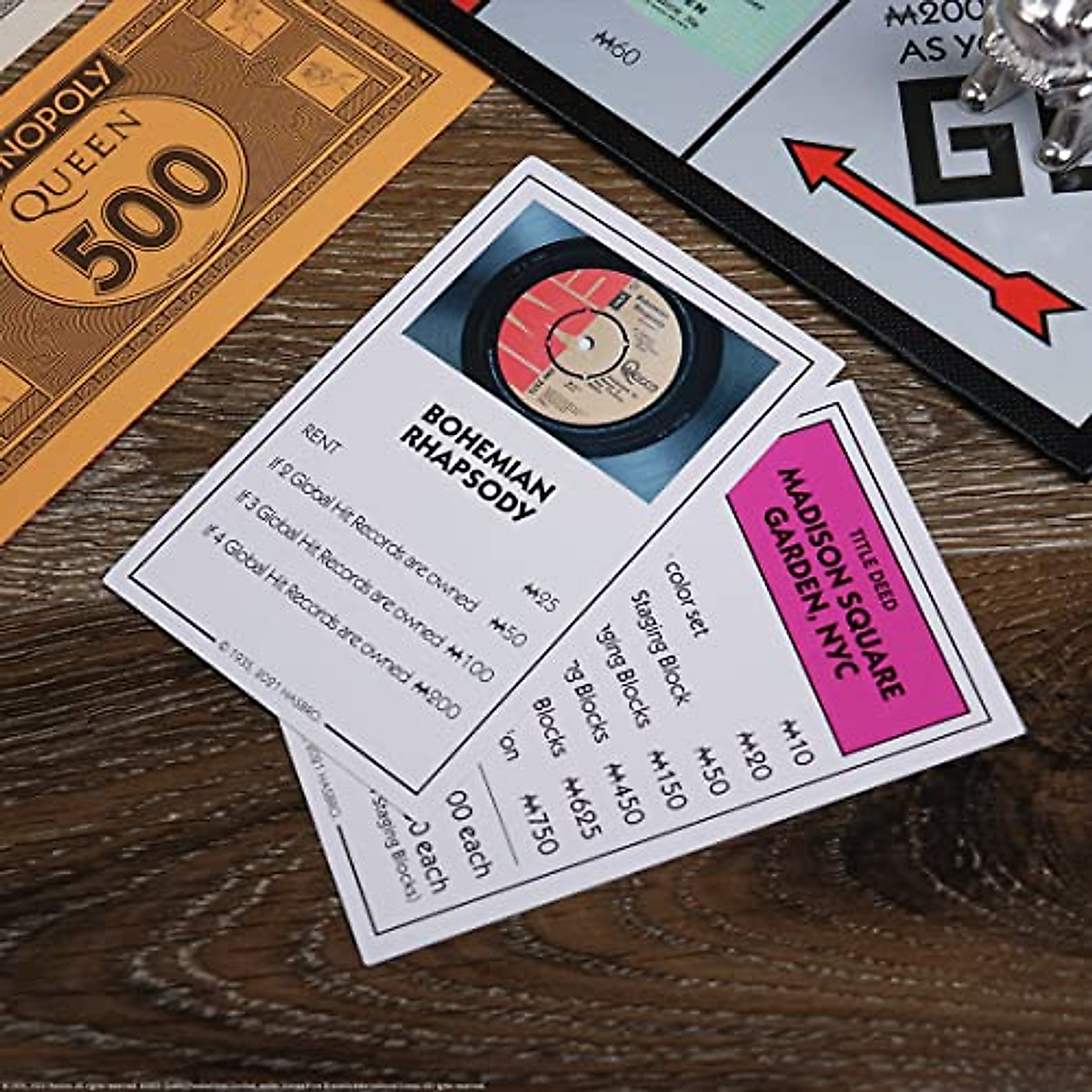 Monopoly Queen | Collectible Monopoly Game Featuring British Rock and Roll Band | Custom Game Board Featuring Familiar Artwork, Arenas, and More