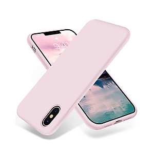OTOFLY Liquid Silicone Gel Rubber Full Body Protection Shockproof Case for iPhone Xs/iPhone X，Anti-Scratch&Fingerprint Basic-Cases，Compatible with iPhone X/iPhone Xs 5.8 inch (2018), (Ice Pink)