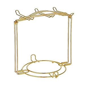 oAutoSjy Coffee Cup Holder Coffee Cup Rack Stand with 6 Hooks, Detachable Coffee Mug Holder Stand, Cup and Saucer Countertop Storage Organizer Wrought Iron Mug Drainer Drying Rack Gold Mug Hanger Rack