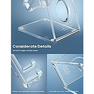 Lamicall Acrylic Phone Stand Desk Accessories - Clear Office Cell Phone Holder, Transparent Phone Stand for Desk, Desktop, Office Desk Accessories, Suitable for iPhone Accessories, 4-8'' Phone