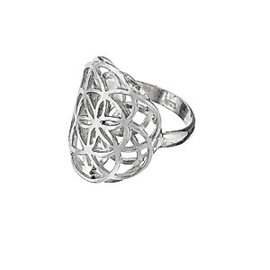Dabble Seed of Life Ring Sterling Silver 925 Sacred Geometry Flower of Life Yoga Jewelry (6)