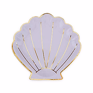 Cakewalk (Party) Shell Appetizer Cakewalk-Set of 8 Disposable Plates, Purple