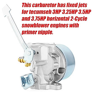 YOFMOO Carburetor Compatible for Tecumseh 632552 632557 632557A 632560 632560A 632641 640086 640086A 640092 640092A 640098 640098A 640311 HSK600 HSK635 TH098SA 3HP 3.25HP 3.5HP 3.75HP Snowblower