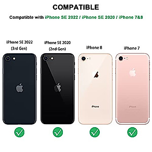 TENDLIN Compatible with iPhone SE 2022 Case (3rd Gen)/iPhone SE 2020 Case (2rd Gen)/iPhone 8 Case/iPhone 7 Case Wood Grain with Carbon Fiber Texture Design Leather Hybrid Slim Case Black