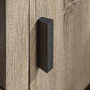 Walker Edison Industrial Modern Wood Universal TV Stand with Cabinet Doors and Open Shelves for TV's up to 64" Flat Screen Living Room Storage Entertainment Center, 60 Inch, Driftwood