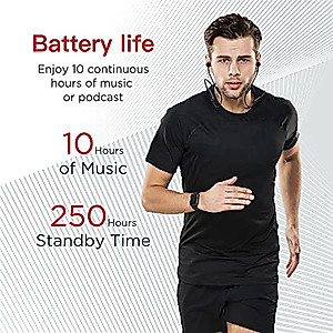 Gigastone Bluetooth 5.0 Neckband Sweat-Proof Headset with 10H Music Playtime, 240H Standby Time, Wireless Earphone for Sports Office with IPX4 Waterproof.