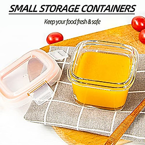 CZUMJJ 5 oz Square Glass Food Storage Containers Set of 24, Small Containers with Locking Lids, Airtight Glass Food Jars for Food Portion, Snacks | Freezer, Microwave & Dishwasher Safe