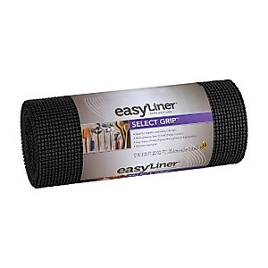 Duck Non-Adhesive Shelf Liner Select Grip EasyLiner, 12-inch x 20 Feet, Black