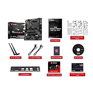 MSI MAG A520M Vector WiFi Gaming Motherboard (AMD AM4, DDR4, PCIe 3.0, SATA 6Gb/s, 1* M.2, USB 3.2 Gen 1, HDMI/DP, WiFi 5, Micro-ATX)