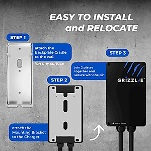 Grizzl-E Classic Level 2 240V / 40A Electric Vehicle (EV) Charger UL & Energy Star Certified Metal Case Indoor/Outdoor Electric Car Fast Wall Charging Station, NEMA 14-50 Plug, Classic Black