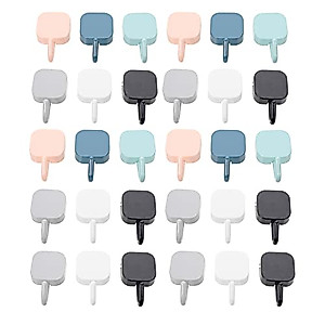 Homoyoyo 60pcs Sticky Key Holder Hooks Entryway Coat Xcm Self Hangers Heavy Office for Nail Hanging Hallway Utility Multipurpose Towel Square Bags Coats Bathroom Hat on No Drilling Wall
