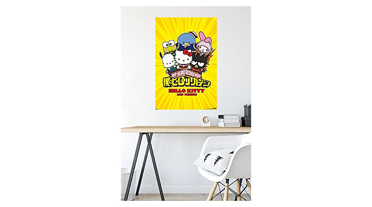 My Hero Academia x Hello Kitty Wall Poster - Vibrant 22" Art Print