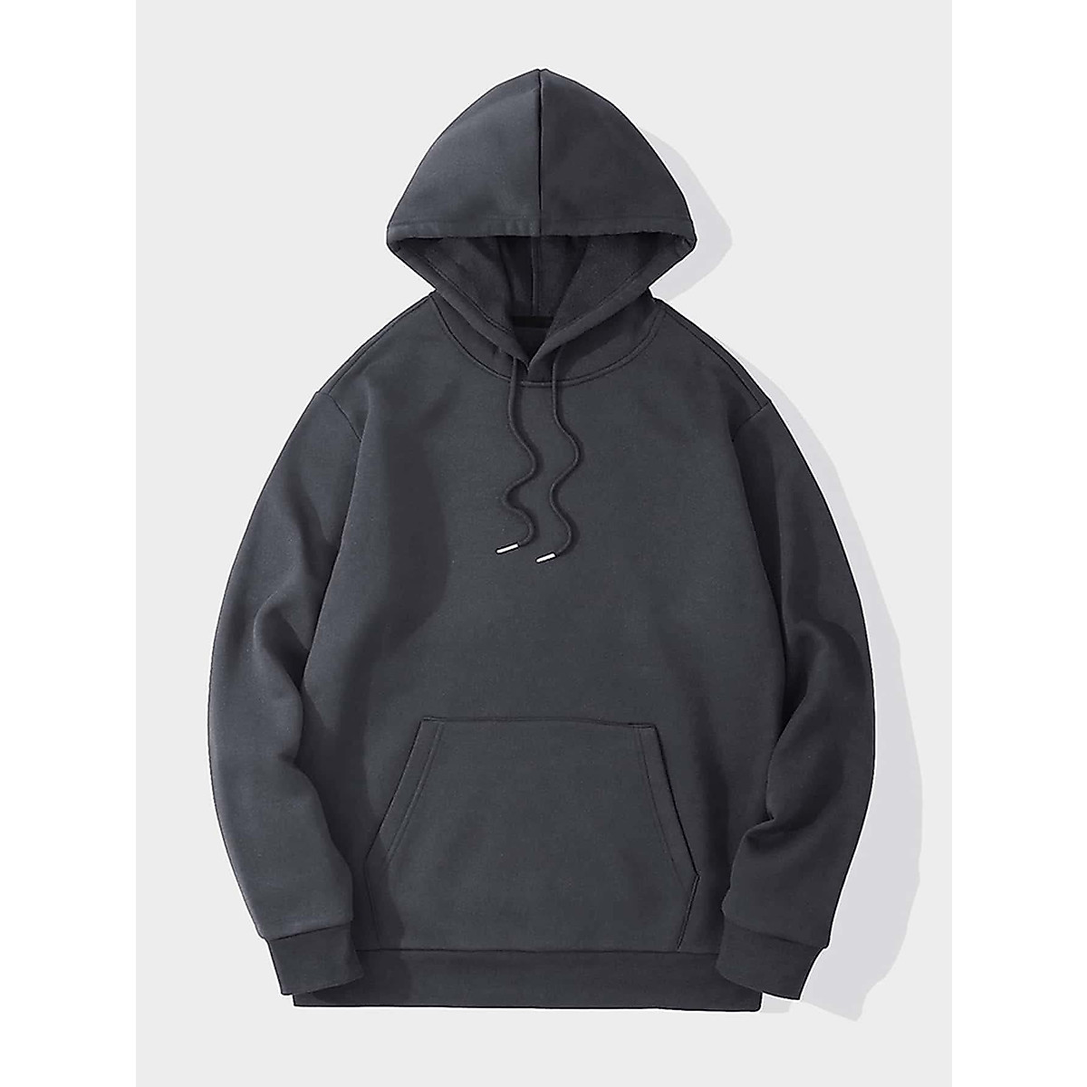 SOLY HUX Letter Hoodies for Men Casual Slogan Graphic Long Sleeve Streetwear Pullover Sweatshirt with Pocket Dark Grey XL