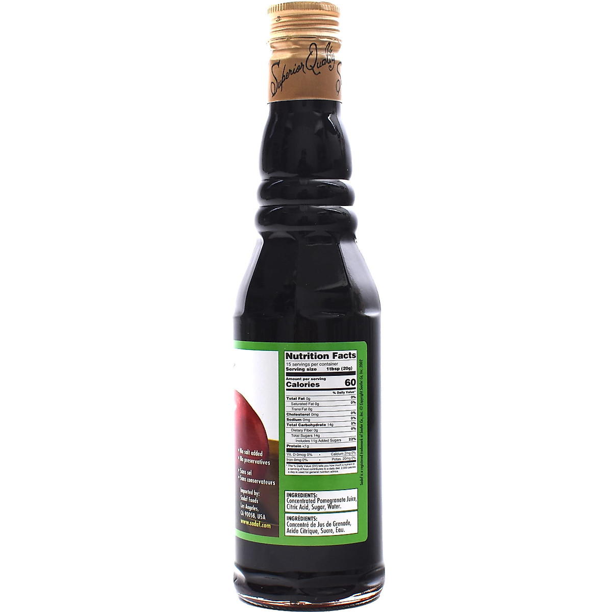 Sadaf Pomegranate Sour Paste - Pomegranate Molasses - Dark Red Syrup (10 fl oz)