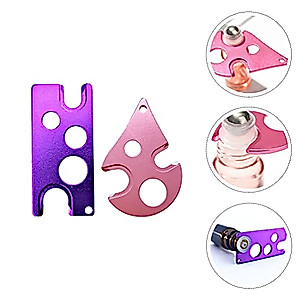 FOMIYES 2Pcs Essential Oil Bottle Opener Tool Key Corkscrew Tool Roller Balls Caps Remover Beer Can Opener for Remover Refillable Bottles Purple Pink