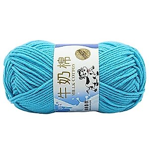 GIFZES Knitting Cotton Multi-purpose Lightweight Cotton Yarn Crochet Knitting Crafting compatible with Socks Light Blue