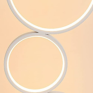 Floor Lamp for Living Room , Modern Ring Style , 24W Standing Lamp for Bedroom , 3 Brightness Levels Dimable with Touch Switch 3000K LED,39 Inches, Tall Lamp For Office, Kids Room, Reading Room(White)