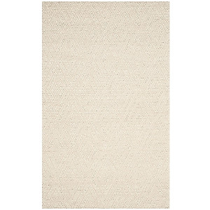 SAFAVIEH Natura Collection Area Rug - 5' x 8', Ivory, Handmade Wool, Ideal for High Traffic Areas in Living Room, Bedroom (NAT623A)