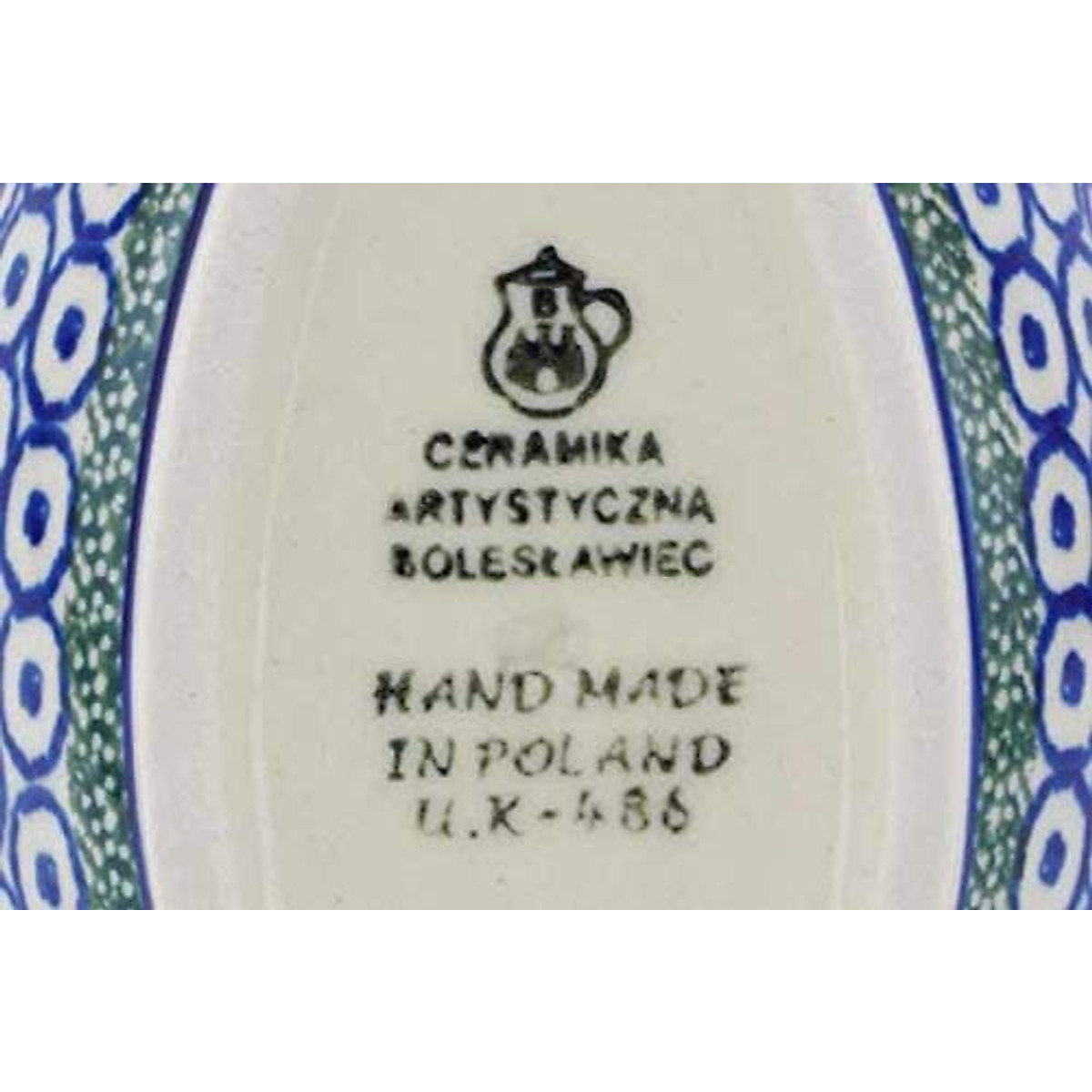 Polish Pottery 4½-inch Spoon Rest made by Ceramika Artystyczna (Water Tulip Theme) + Certificate of Authenticity