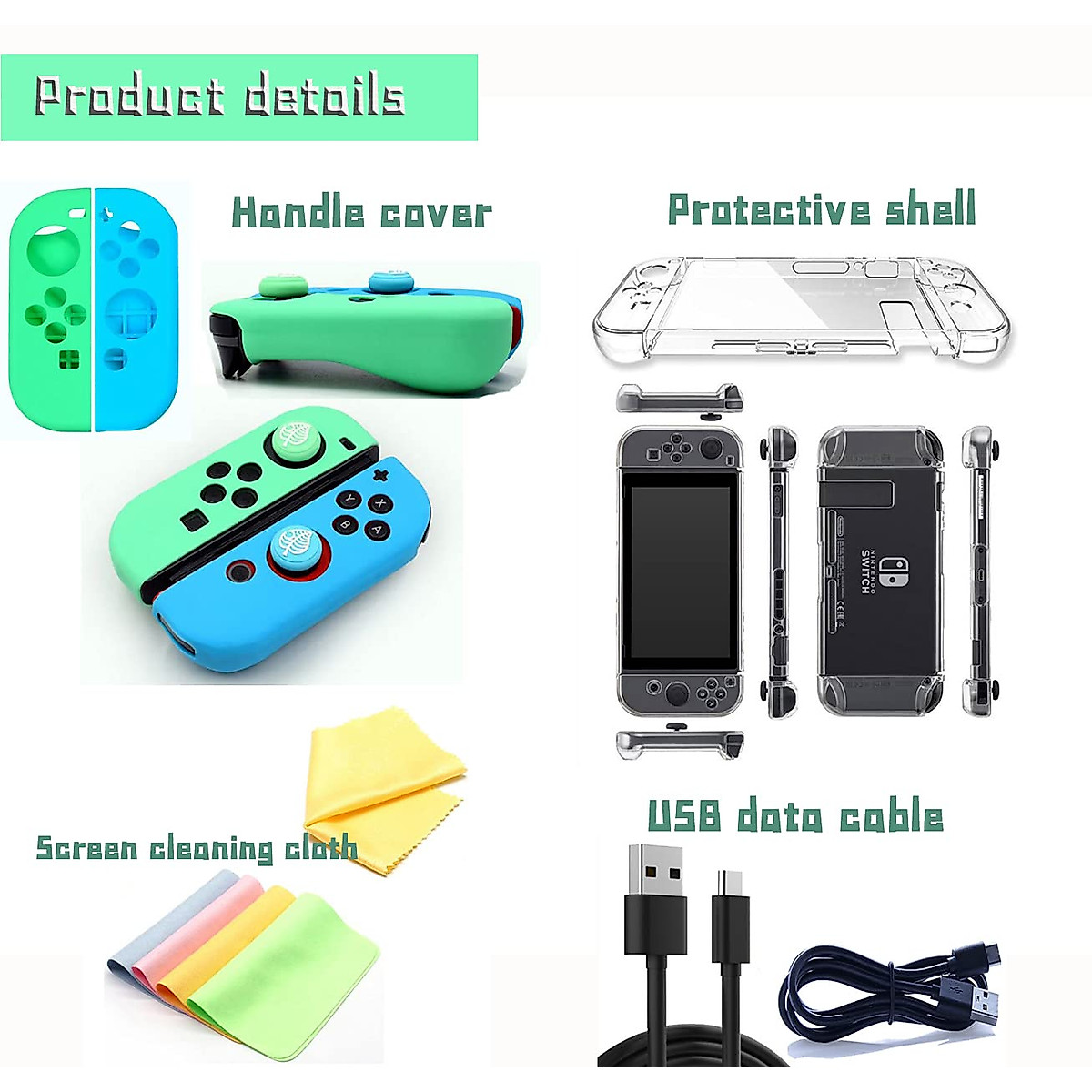 Carrying Case Compatible with Switch, Protection Case for Nintendo Switch Console, Portable Shockproof PU Hard Cover Storage Bag Travel Case for Switch
