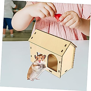 balacoo House Mini Toys Wooden Toys cage Toy Accessories Rat nest Chinchilla cage Toy Rat Hideout Toys Chinchilla Hideout Home Rat Hideout Hamster The Swing Wooden cage Decorate