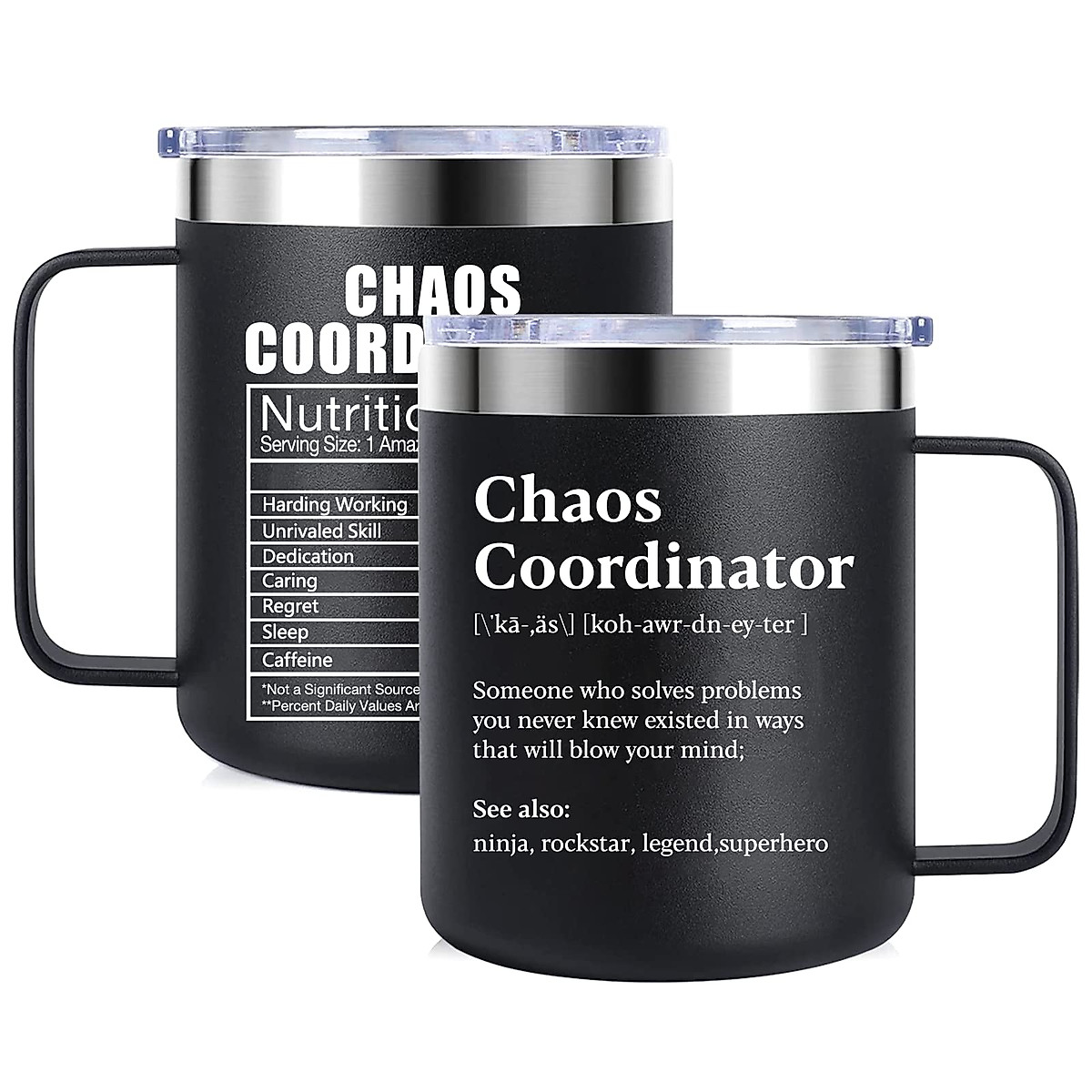 ZAHUOMUG Chaos Coordinator Gifts Mug,Thank You Gifts for Boss Teacher Men,Appreciation Gifts for Manager,Leader,Gifts for Male Friend Coworker,Boss Day Gifts,Chaos Coordinator Tumbler,Office Mug 12oz