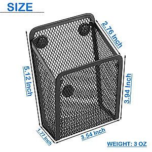 Sanpaint Magnetic Pencil Holder,Mesh Stainless Steel Pen Basket, Metal Writing Utensil Storage Organizer for Whiteboard,Blackboard,Kitchen, Locker, Home, or Office