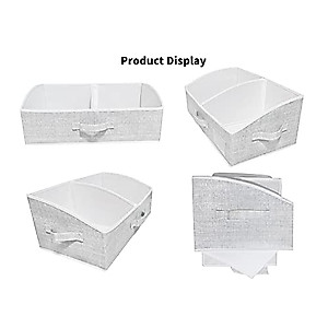 UNAMAX 3 Packs Closet Storage Bins - Trapezoid Large Storage Box - Foldable Fabric Baskets for Organizing Clothes - Baby Toiletry, Toys, Towel, DVD, Book (Grey, 20 x 11.2 x 8.3 inches)