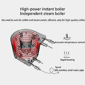 Semi Automatic Espresso Machine, Fresh Tea 2in1 Coffee Machine, 1850W High-Power Instant Boiler, Smart Thermostat, Stainless Steel