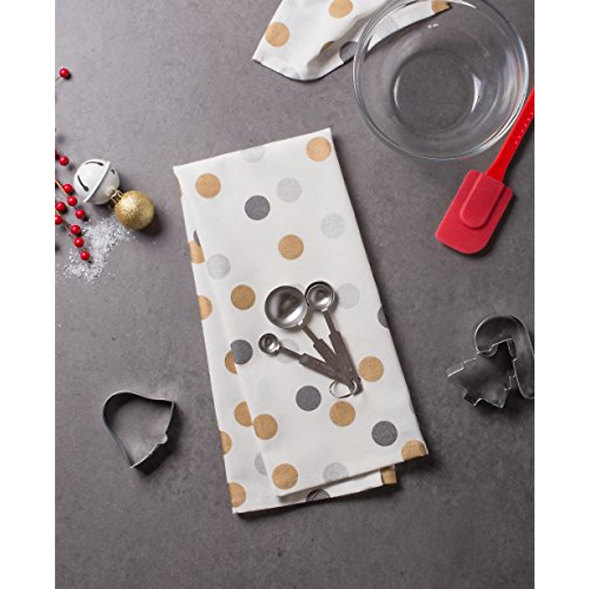 DII Christmas Dish Towels Decorative Metallic Holiday Kitchen Towel Set, 18x28, Confetti, 2 Count