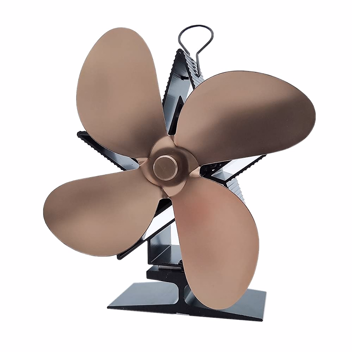MAYAGU Home Fireplace Fan 4 Blades Fireplace Fan Heat Powered Heating Stove Fan Fireplace Fan Wood Stove Fireplace Fan Heating Fan (Vintage Copper)