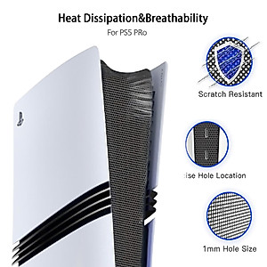 Dust Cover Net for PS5 Pro Console (Full Surround Version), New PS5Pro Heatsink Barrier Pets Hair Anti-dust Cover Dustproof for PlayStation 5 Pro Optical Drive/Digital Version Accessories.(Black)