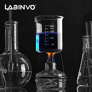 LABINVO Low Form Graduated Glass Beaker, Vol.2000ml/2l Beakers, 3.3 Borosilicate Glass Beaker Set, IN-BKL2000