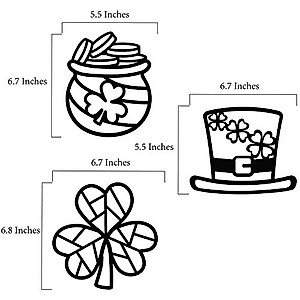 VHALE Suncatcher Kit for Kids, 3 Sets of Stained Glass Effect Paper Suncatchers (9 Cutouts, 27 Tissue Papers), Window Art, Classroom Arts and Crafts, Party Favors (St. Patrick's Day)