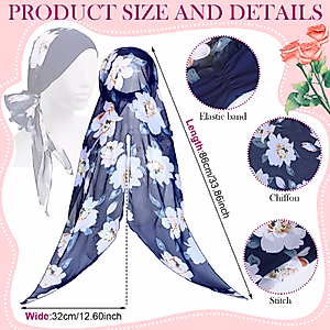 Vabean 4 Pcs Women Chemo Headwear Turbans Summer Head Scarf Patient Cancer Hats Headwrap for Long Hair or Hair Loss (Classic)