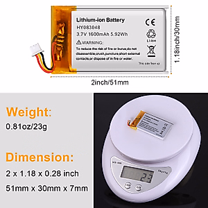Abeden Replacement Battery Compatible with Infant Optics DXR-8 Video Monitor Unit Battery Sp 803048 3.7V 1600mAh Lithium-ion Rechargeable Battery(2 Pack)