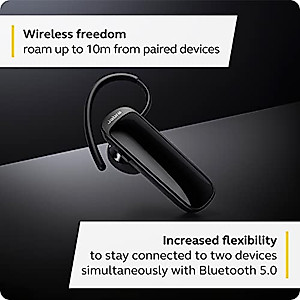 Jabra Talk 25 SE Mono Bluetooth Headset – Wireless Single Ear Headset with Built-in Microphone, Media Streaming, up to 9 Hours Talk Time, Black
