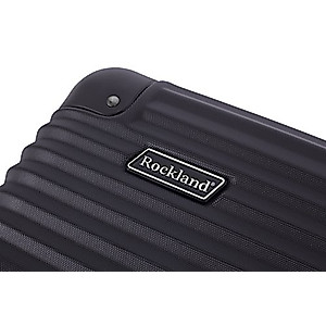 Rockland Berlin Hardside Expandable Spinner Wheel Luggage, Black, 3-Piece Set (20/24/28)