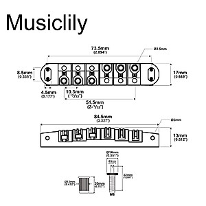 Musiclily 51.5mm Locking Roller Bridge Tune-O-Matic Bridge for Epiphone Les Paul SG Style Electric Guitar, Black