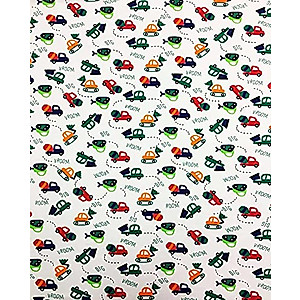 SheetWorld 100% Cotton Interlock Jersey Crib Sheet Set 28 x 52, Construction Cars, Made in USA