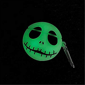 Besoar Luminous Skull for Airpod 1/2 Case, Cartoon Cute Fashion Cool Silicone Design Character Cover for Airpods, Unique Stylish Kawaii Funny Fun Protective Shell Girls Women Girly Cases Air Pods 2&1