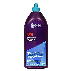 3M Perfect-It Boat Wash, 09035, 1 Quart, Professional Strength Concentrated Formula, Gentle Clean, Safe for Gelcoat, Paint, Fiberglass, Metals, Boats and RVs , Yellow