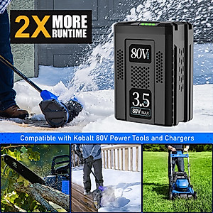 POWITEC 3.5Ah Replacement Battery for Kobalt 80V MAX Battery KB2580-06 KB680-06 KB580-06 KB280-06 Cordless Power Equipment Battery